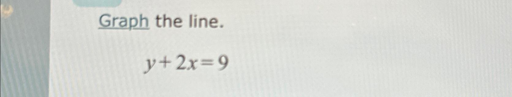 Solved Graph the line.y+2x=9 | Chegg.com