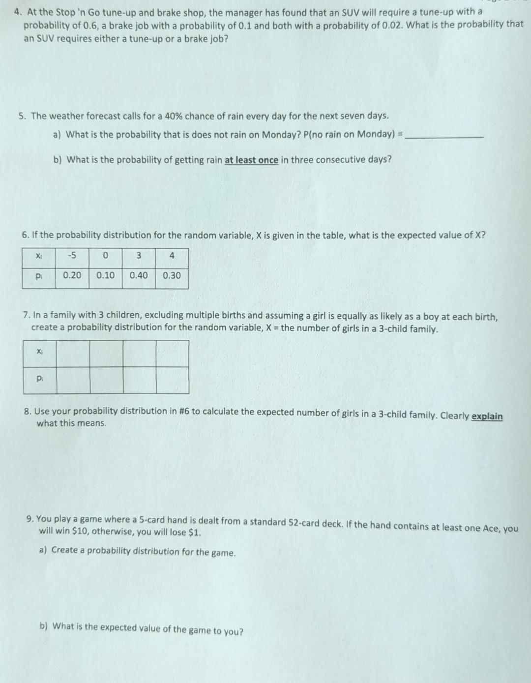 Solved The following problems should be neatly worked in the | Chegg.com