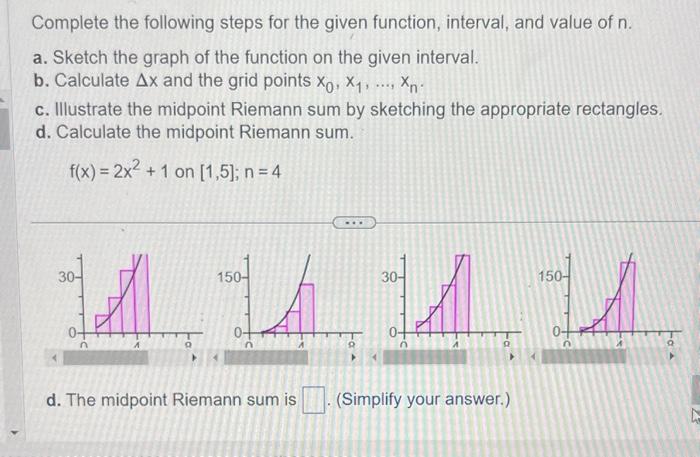 Solved Complete the following steps for the given function, | Chegg.com