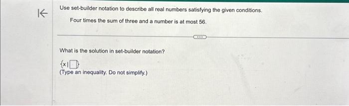 Solved Use set-builder notation to describe all real numbers | Chegg.com