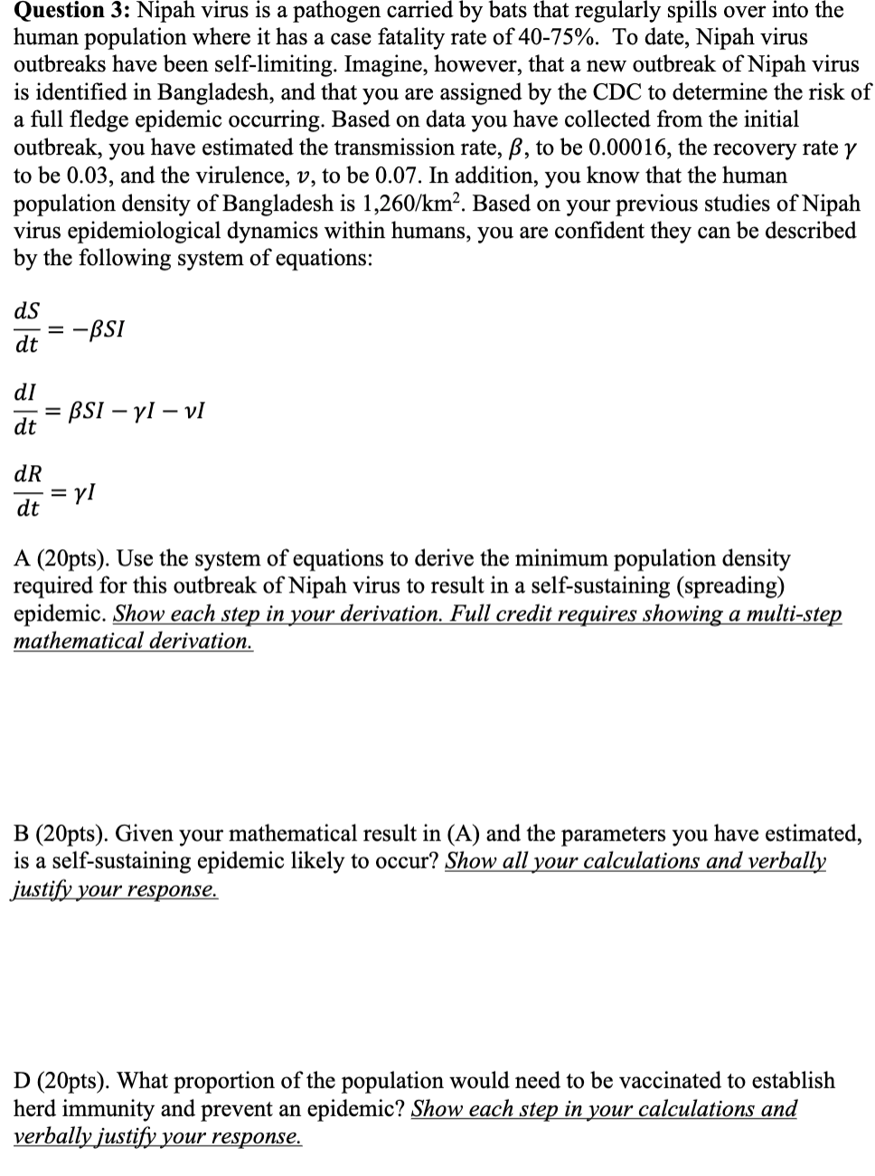Solved Nipah virus is a pathogen carried by bats that | Chegg.com
