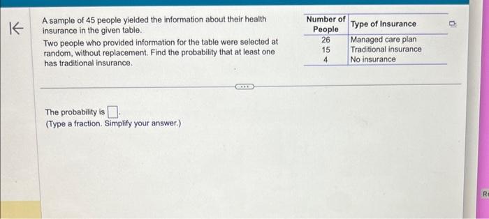Solved A sample of 45 people yielded the information about | Chegg.com