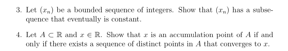 Solved Let (xn) ﻿be a bounded sequence of integers. Show | Chegg.com