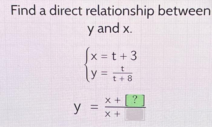Solved Find a direct relationship between \\( y \\) and \\( | Chegg.com