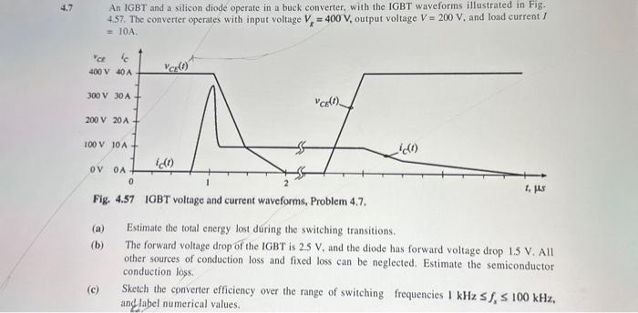 Solved An IGBT and a silicon diode operate in a buck | Chegg.com