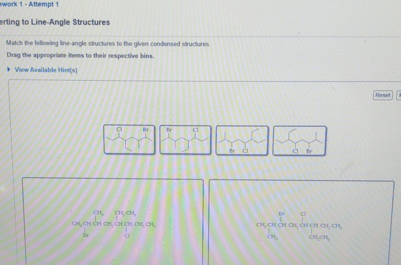 Solved Match the following line-angle structures to the | Chegg.com