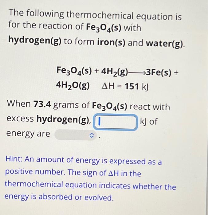 Solved The following thermochemical equation is for the | Chegg.com