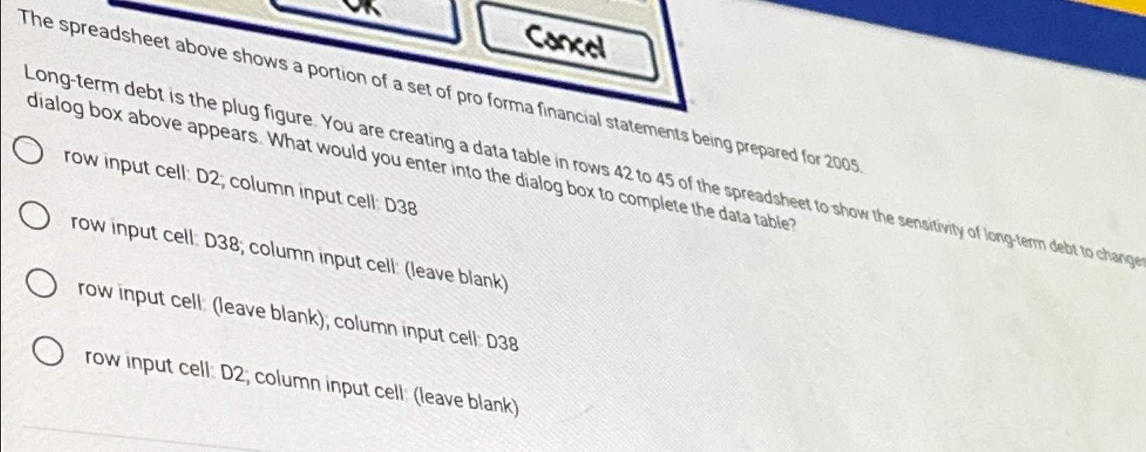 The spreadsheet above shows a portion of a set of pro | Chegg.com