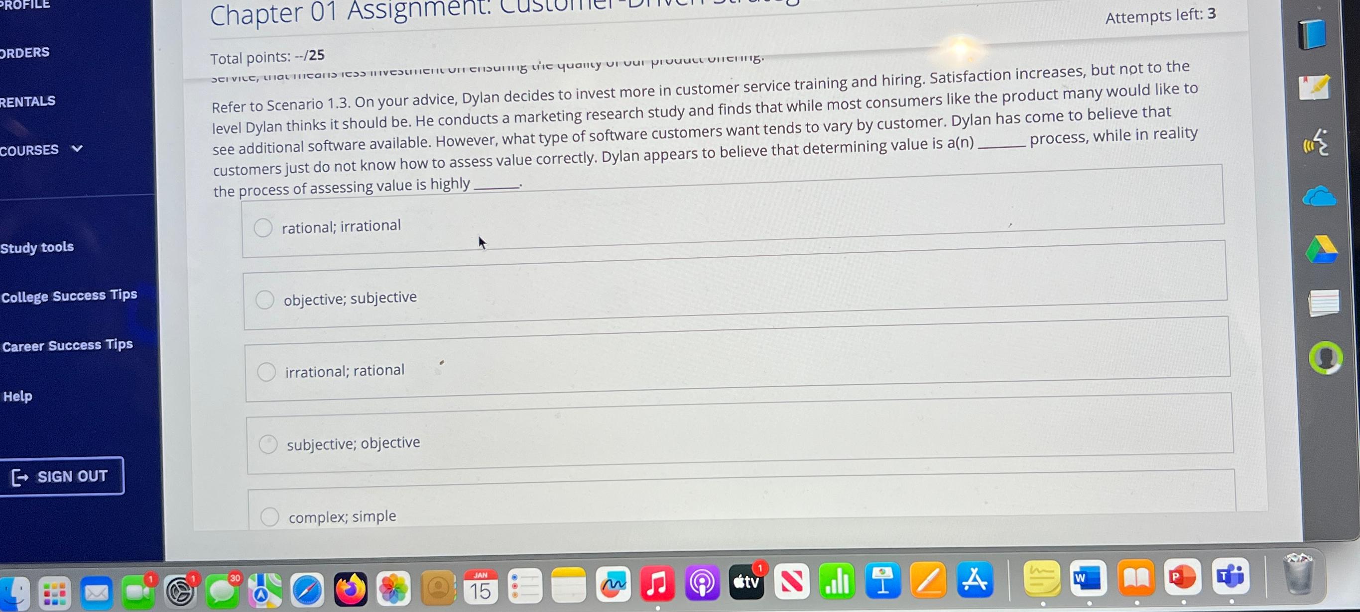 Solved Chapter 01 ﻿Assignment.Attempts left: 3Total points: | Chegg.com