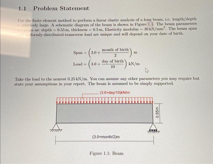 Solved 1 1 Problem Statement Use The Finite Element Method