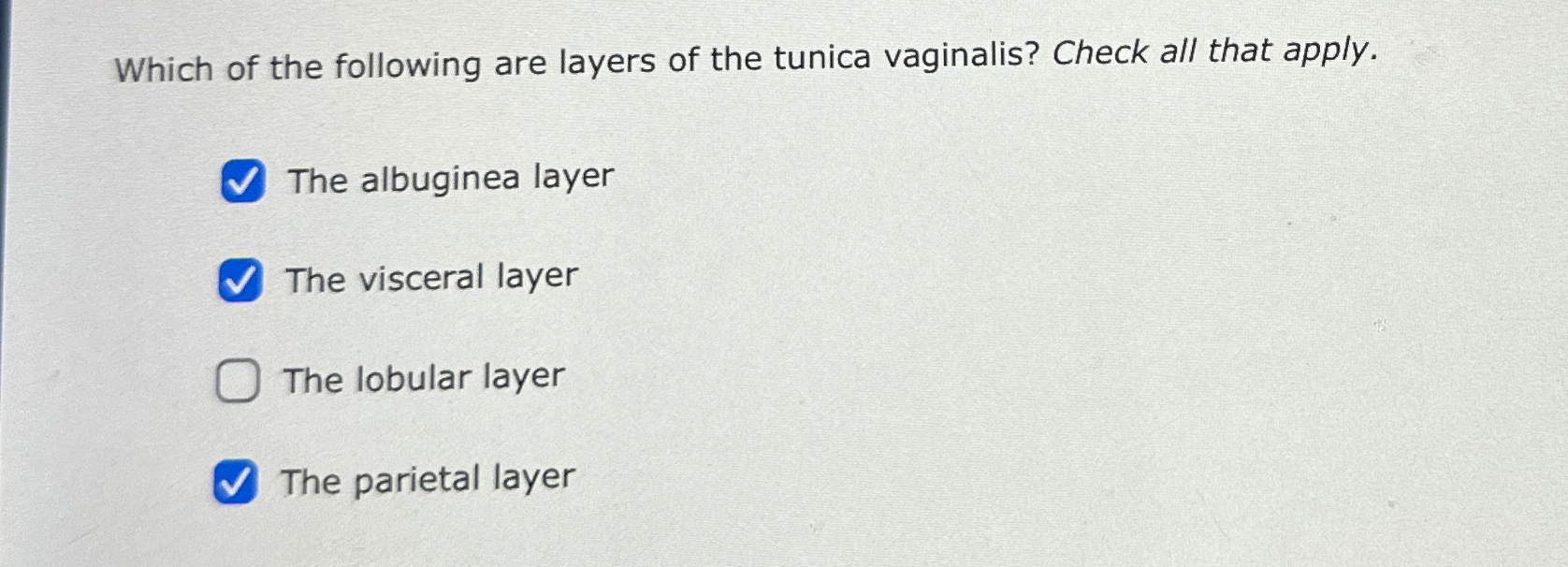 Which of the following are layers of the tunica | Chegg.com