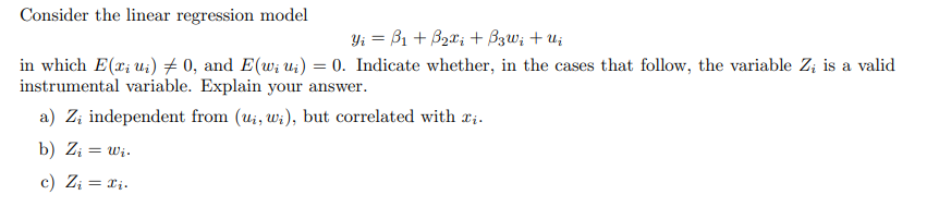 Solved Consider the linear regression | Chegg.com