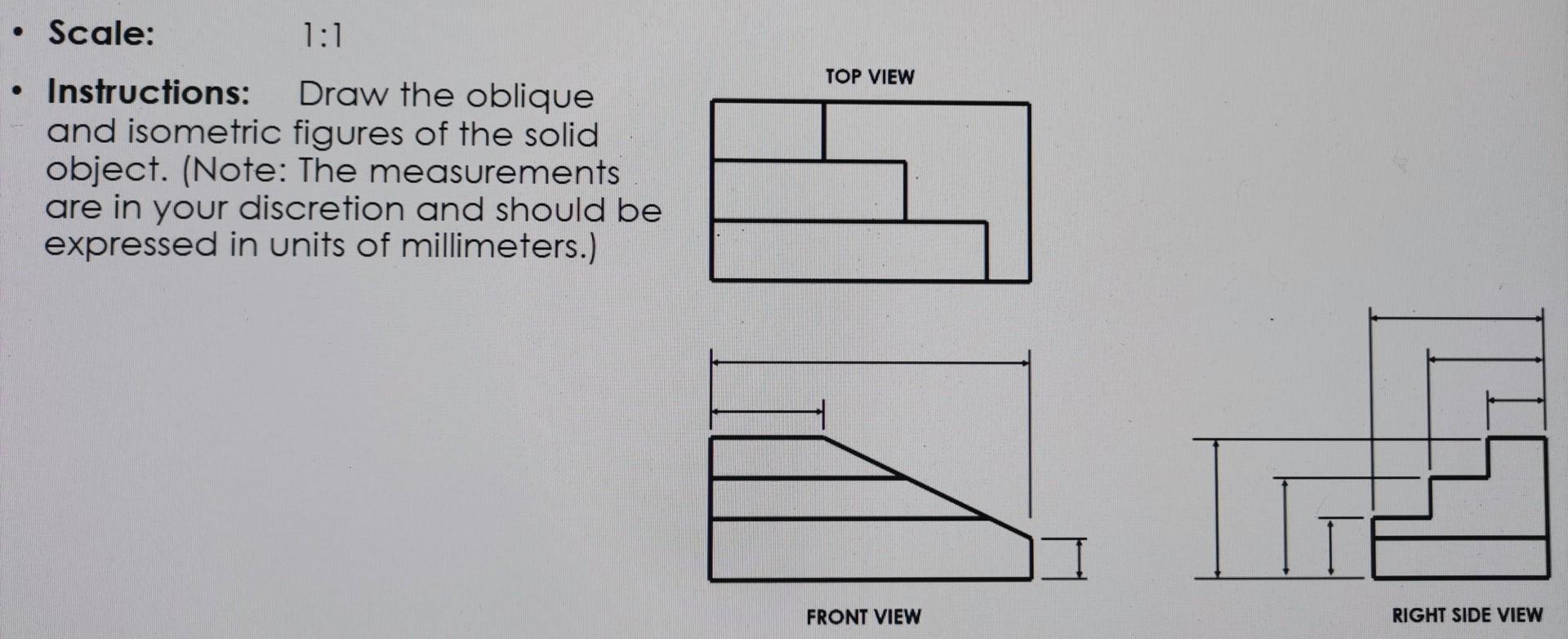 Solved TOP VIEW • Scale: 1:1 • Instructions: Draw the | Chegg.com