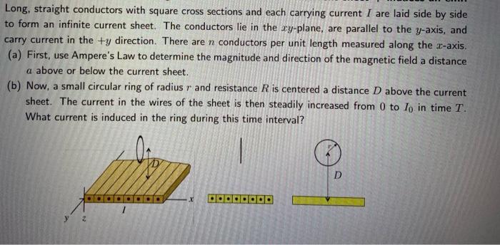 Solved Long, straight conductors with square cross sections | Chegg.com