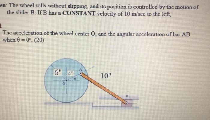 Solved en: The wheel rolls without slipping, and its | Chegg.com