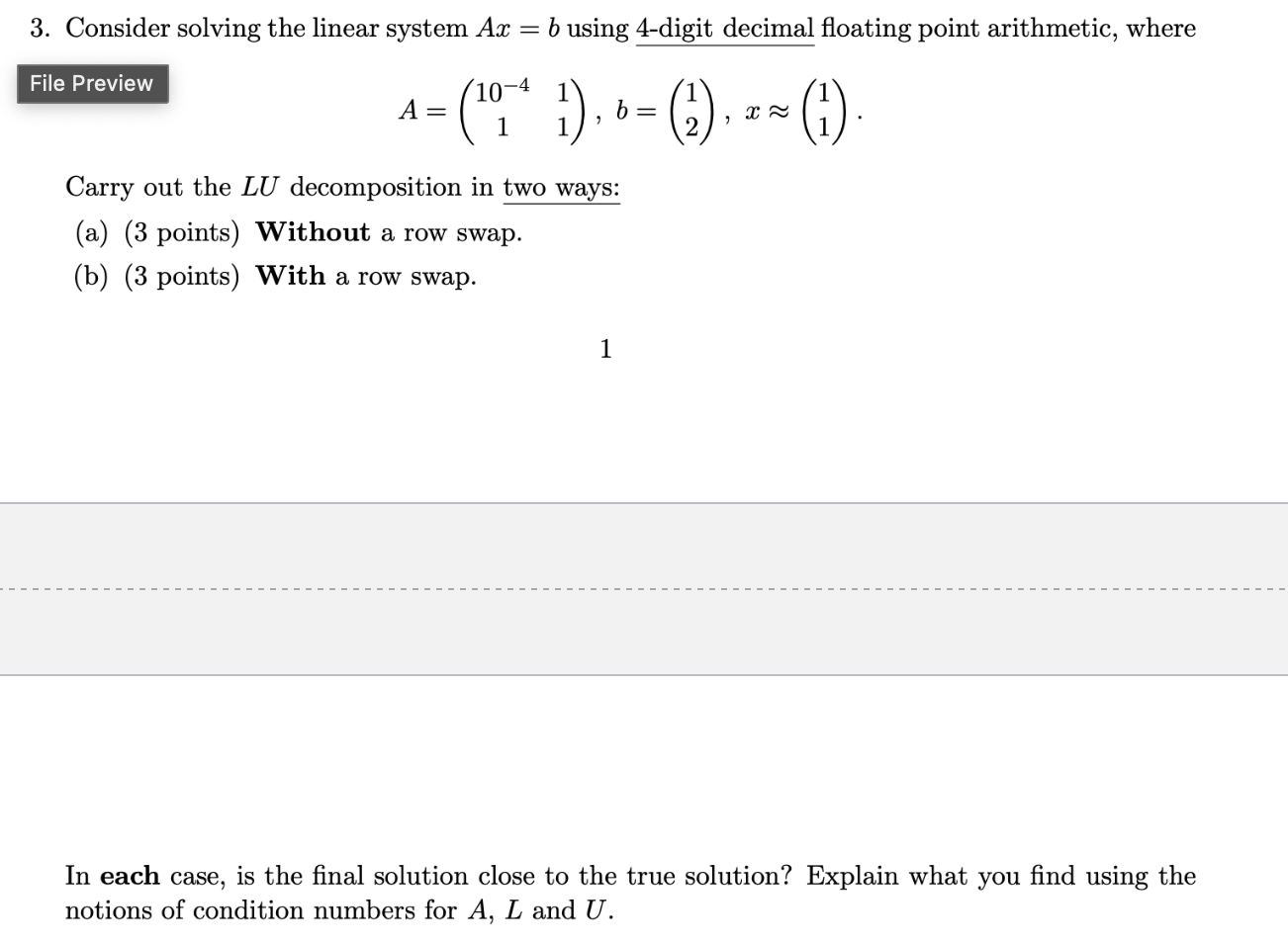 Solved Consider solving the linear system Ax=b ﻿using | Chegg.com