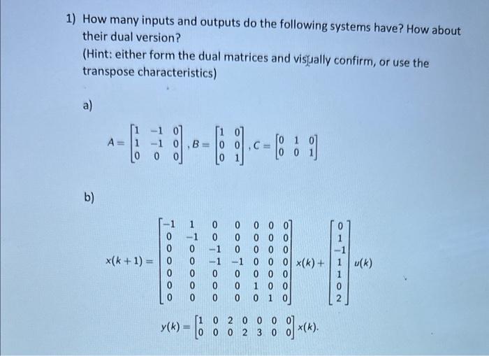 Solved 1) How many inputs and outputs do the following | Chegg.com
