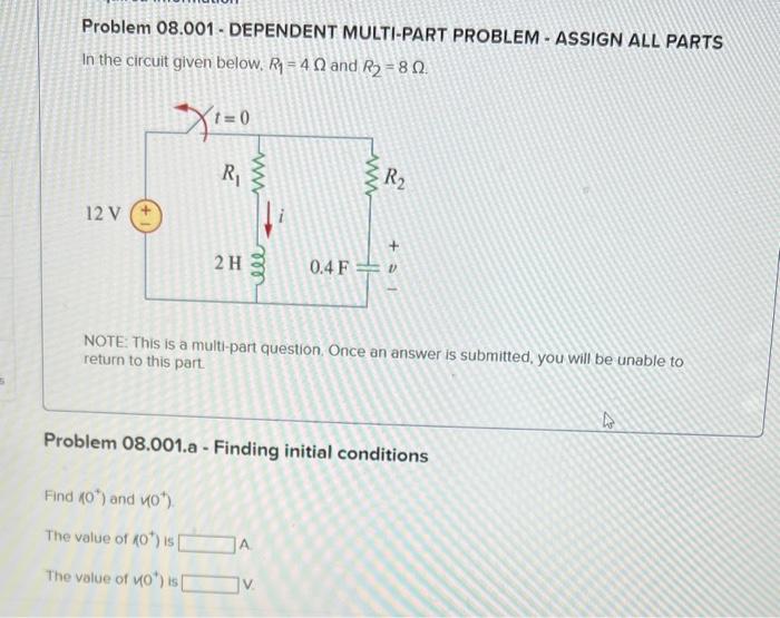 Solved Problem 08.001-DEPENDENT MULTI-PART PROBLEM - ASSIGN | Chegg.com