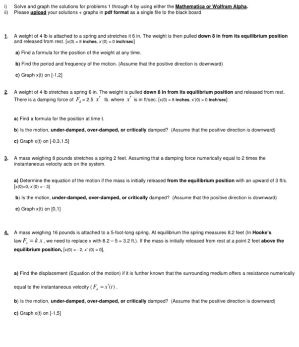 Solved These problems are examples of simple harmonic | Chegg.com