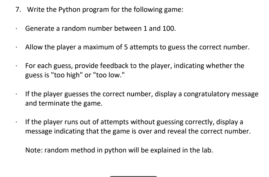 Solved Write the Python program for the following | Chegg.com