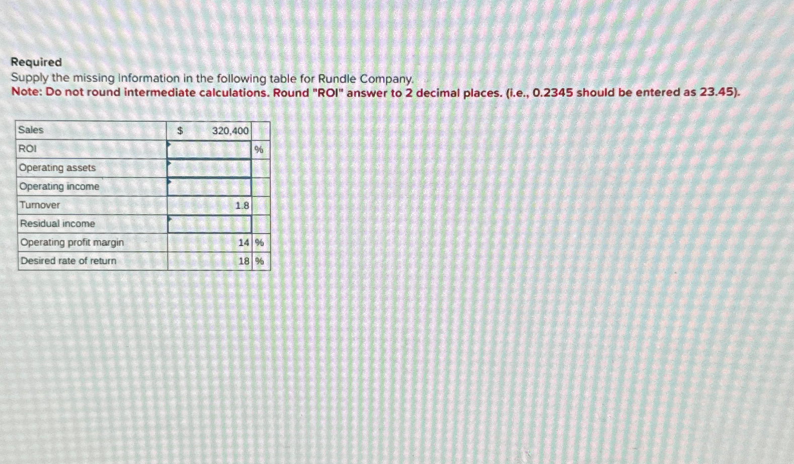 Solved RequiredSupply the missing Information in the | Chegg.com