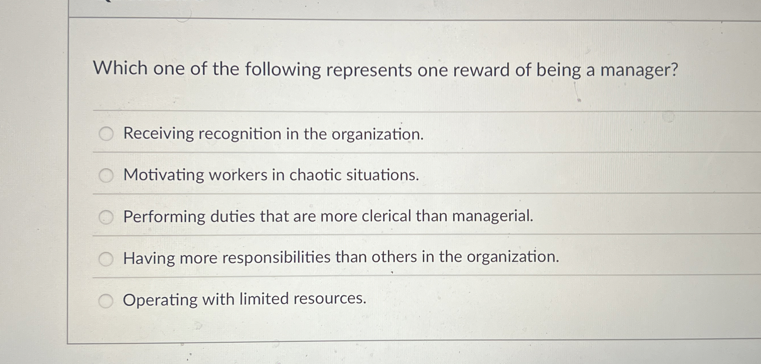 Solved Which one of the following represents one reward of | Chegg.com