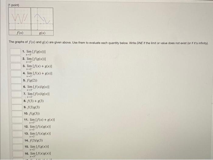 Solved The graphs of f(x) and g(x) are given above. Use them | Chegg.com