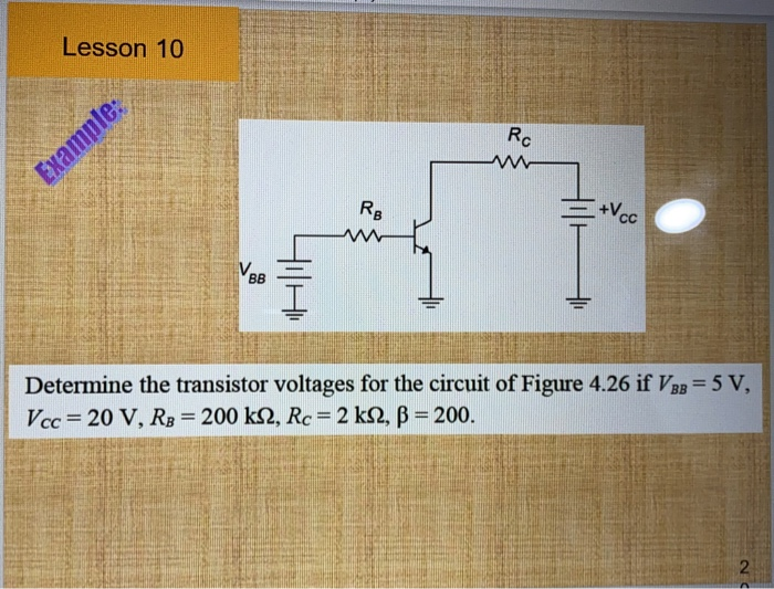 Solved Lesson 10 +VCC Determine the transistor voltages for | Chegg.com