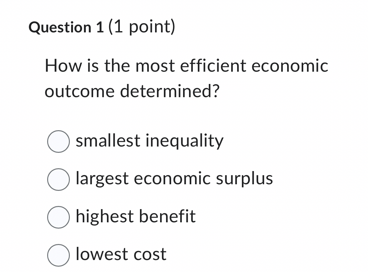 Solved Question 1 (1 ﻿point)How is the most efficient | Chegg.com