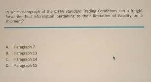 Solved In which parapraph of the CIFFA Standard Trading | Chegg.com