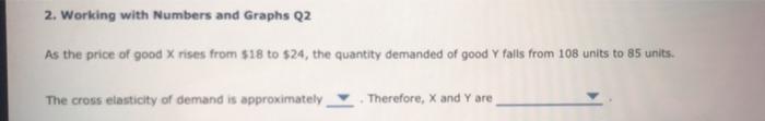 Solved 2. Working with Numbers and Graphs Q2 As the price of | Chegg.com