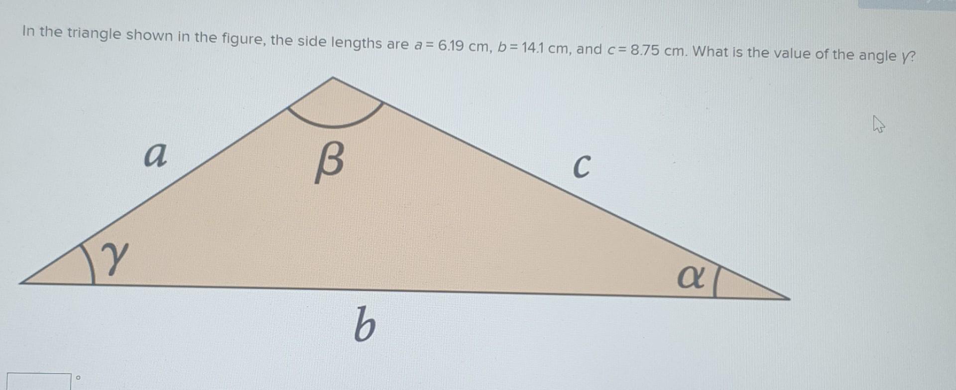 Solved In the triangle shown in the figure, the side lengths | Chegg.com