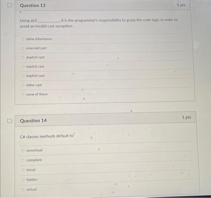 Solved Which method name is not in System.Object? | Chegg.com