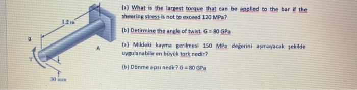Solved 1.2 B (a) What is the largest torque that can be | Chegg.com