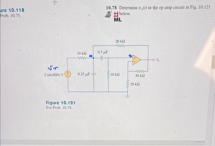Solved 10.78 Determine vo(t) in the op amp circuit in Fig. | Chegg.com