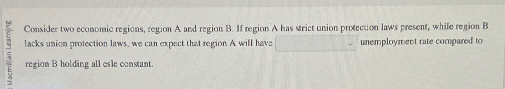 Solved Consider two economic regions, region A and region B. | Chegg.com