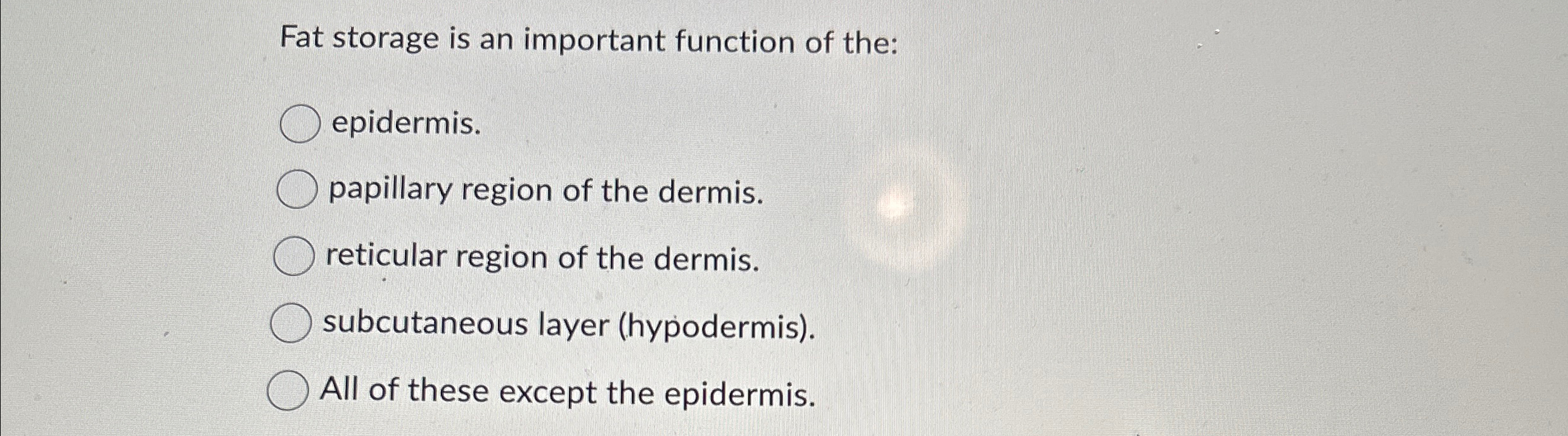 Solved Fat storage is an important function of | Chegg.com