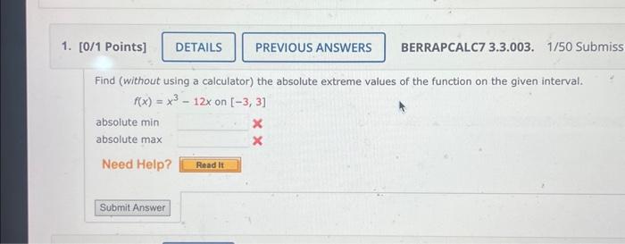 Solved Find (without using a calculator) the absolute | Chegg.com