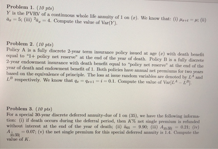 Problem 1. (10 pts) Y is the PVRV of a continuous | Chegg.com
