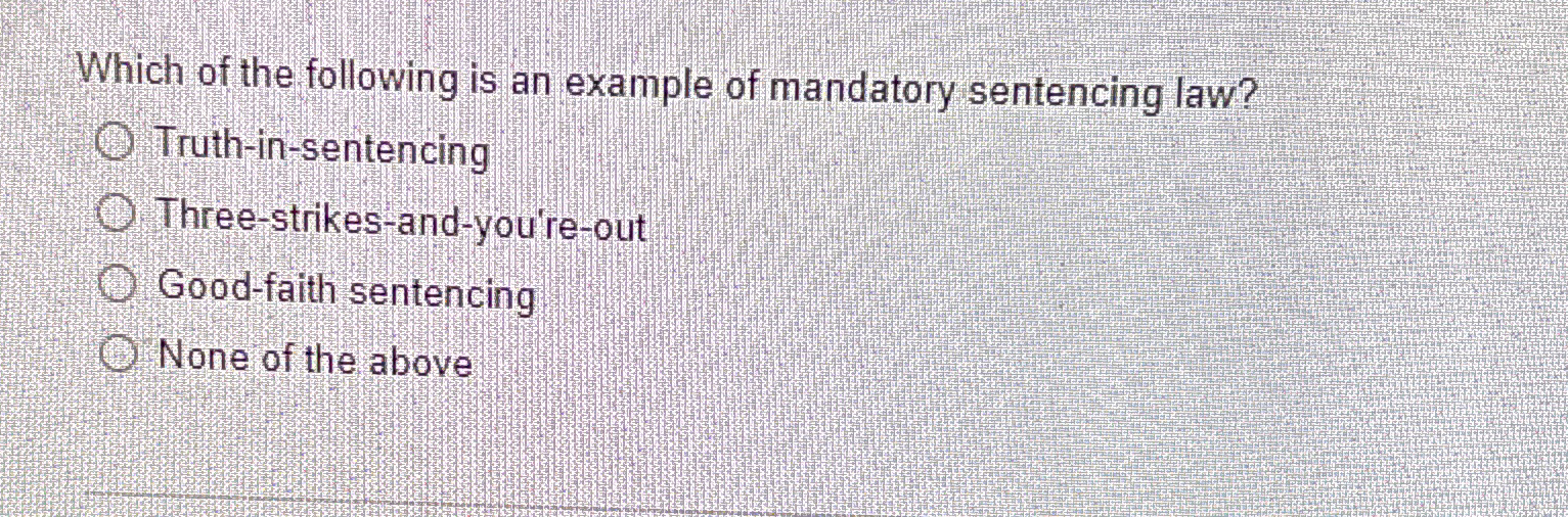 Solved Which of the following is an example of mandatory | Chegg.com