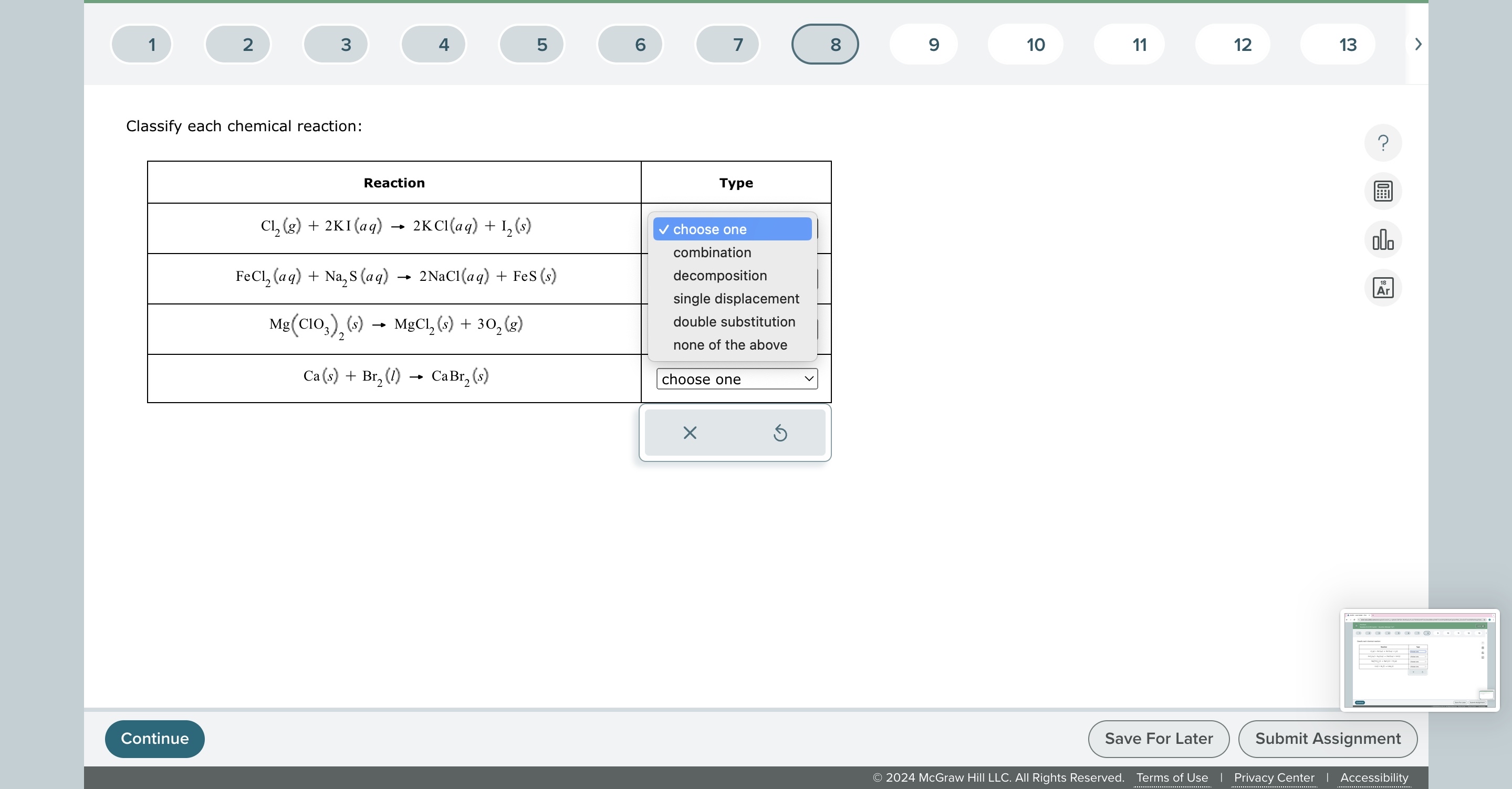 Solved 2345678913Classify each chemical | Chegg.com