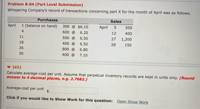 Solved Problem 8-04 (Part Level Submission) Whispering | Chegg.com