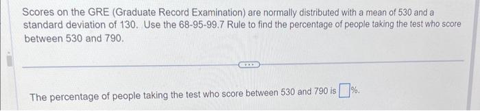 Solved Scores on the GRE (Graduate Record Examination) are | Chegg.com