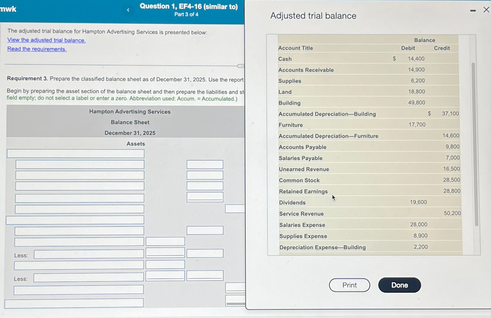 Question 1, ﻿EF4-16 (similar to)Part 3 ﻿of 4The | Chegg.com