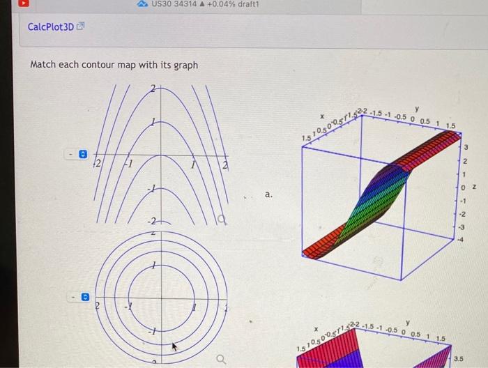 Solved AUS30 34314 A +0.04% drafti CalcPlot3D Match each | Chegg.com