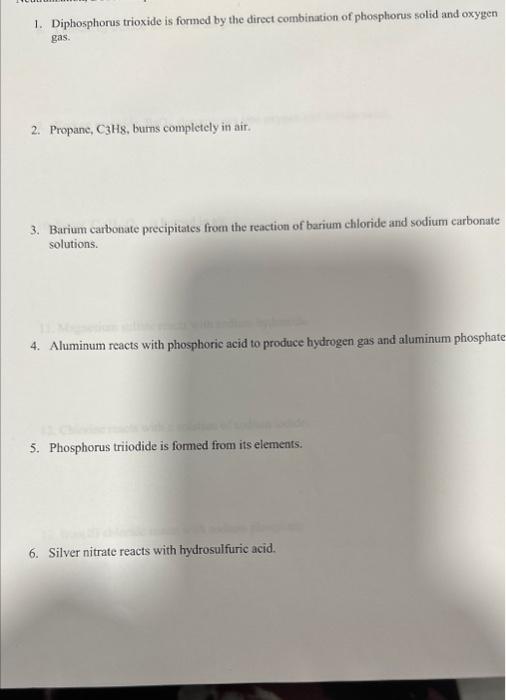1. Diphosphorus trioxide is formed by the direct | Chegg.com