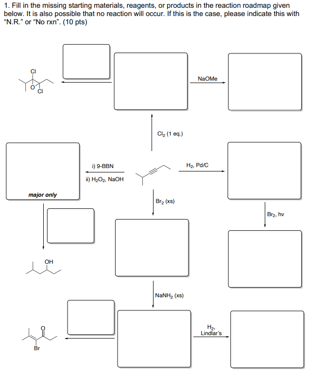 Solved 1. ﻿Fill in the missing starting materials, reagents, | Chegg.com