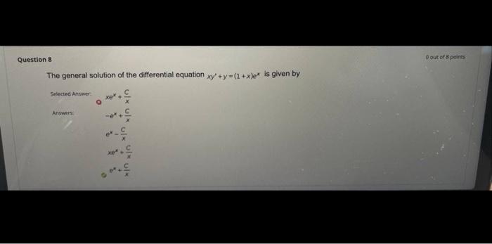 Solved The general solution of the differential equation | Chegg.com