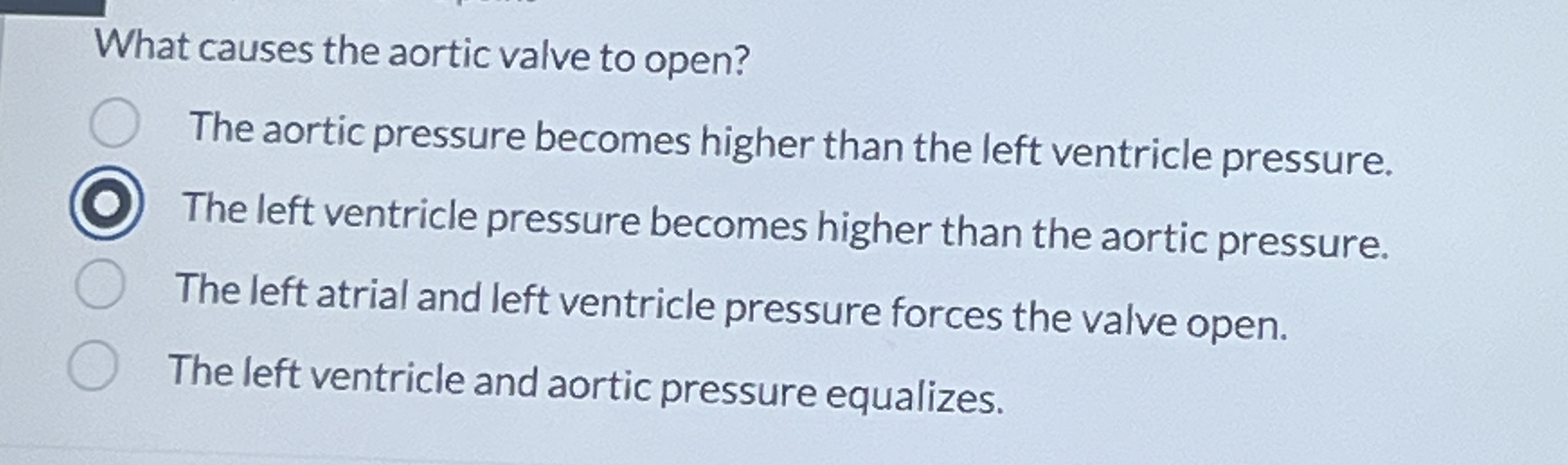 Solved What causes the aortic valve to open?The aortic | Chegg.com