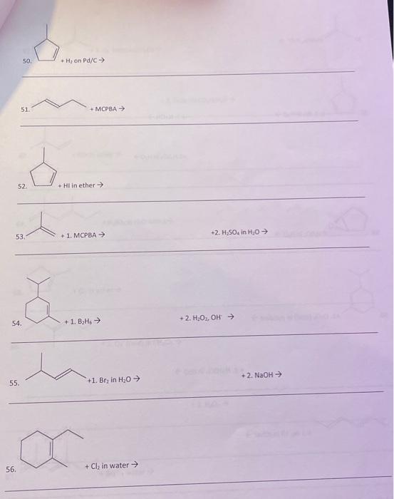 provide structures or reactants for all the organic | Chegg.com